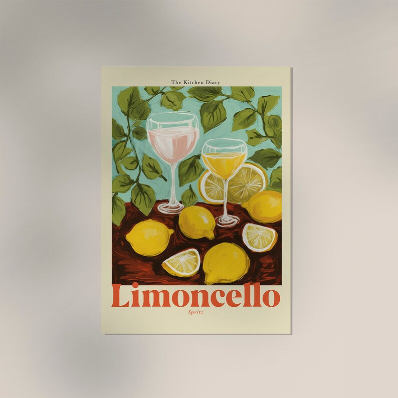 The Kitchen Diary: Limoncello Spritz Art Print - Etsy