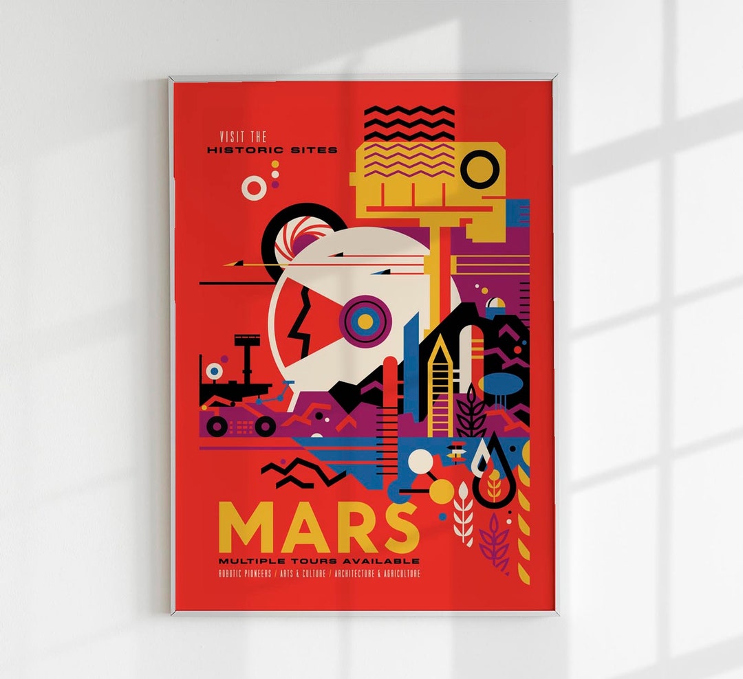 Historic Sites on Mars Space Poster Art Print - Etsy
