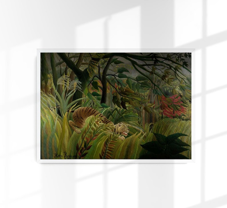 Tiger in a Tropical Storm (surprised) by Henri Rousseau Art Print - Etsy