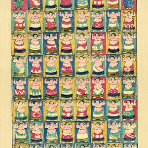 Sumo Wrestlers Chart Japanese Print - Etsy