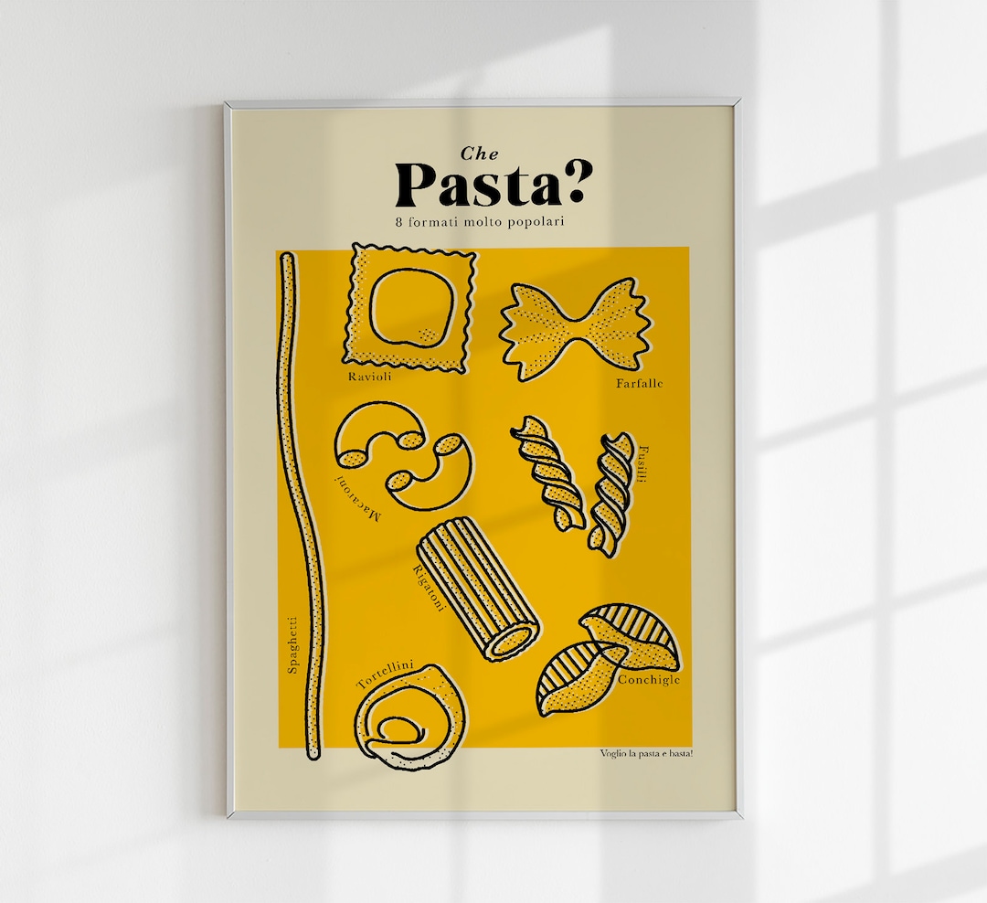 Che Pasta Chart Art Print for Kitchen - Etsy