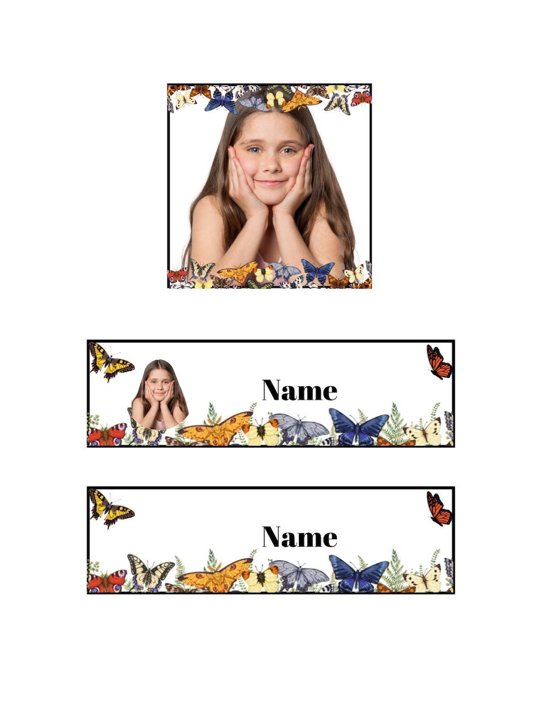 Butterfly Classroom Name and Picture Tags (editable) Canva - Etsy