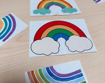 Rainbow Puzzle Printable, Educational Preschool, Rainbow Colors Puzzle ...