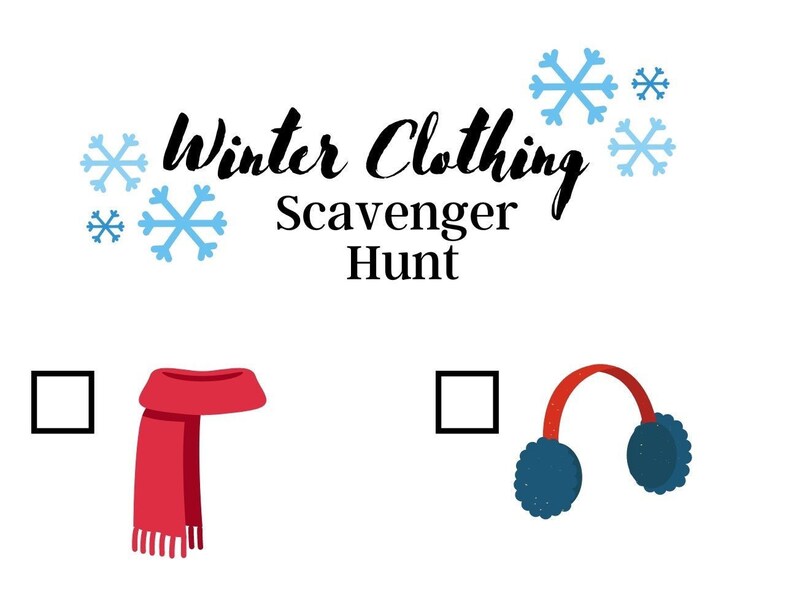Winter Clothing Scavenger Hunt - Etsy
