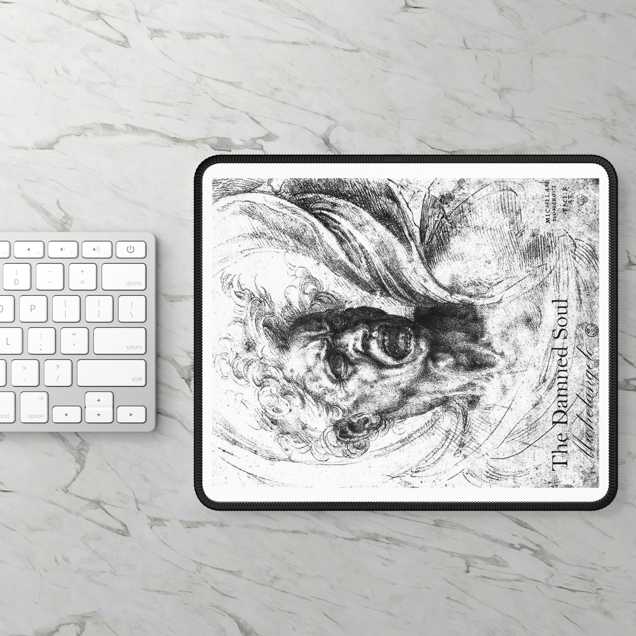 Michelangelo - the Damned Soul Drawing - Gaming Mouse Pad - Etsy