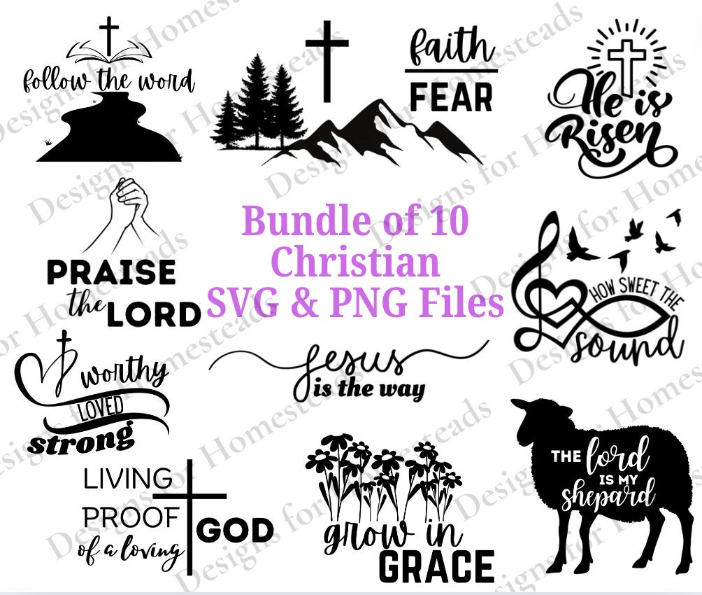 Christian SVG PNG Files: Jesus Stickers, Laser Cut Designs (digital ...
