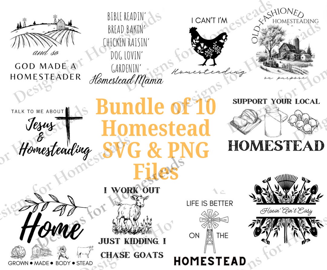 10 Homestead SVG & PNG Files | Shirt Designs | Cut Machine Designs ...