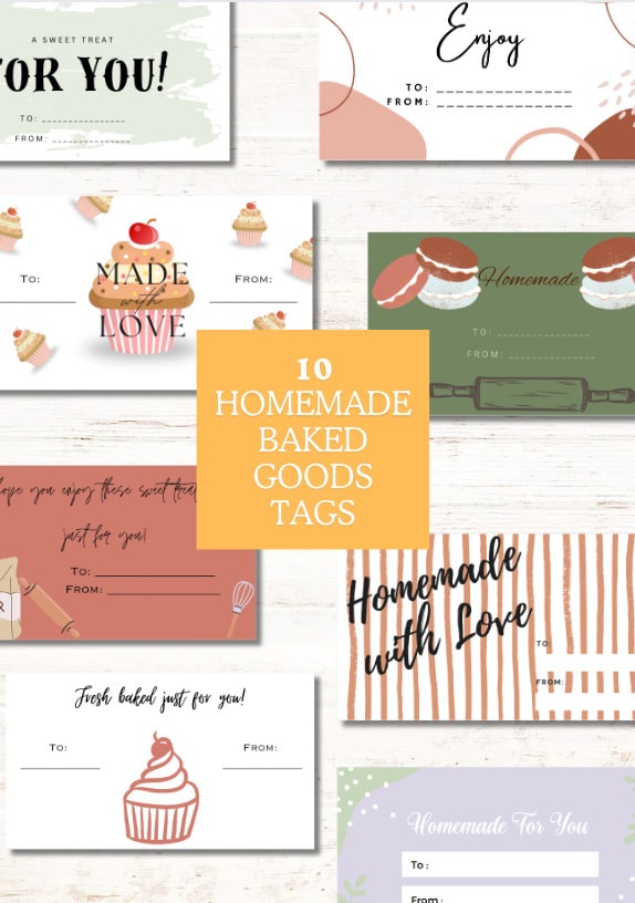 10 Homemade Baked Goods Tags | Printable Tags | Cookie Tags | Gift ...