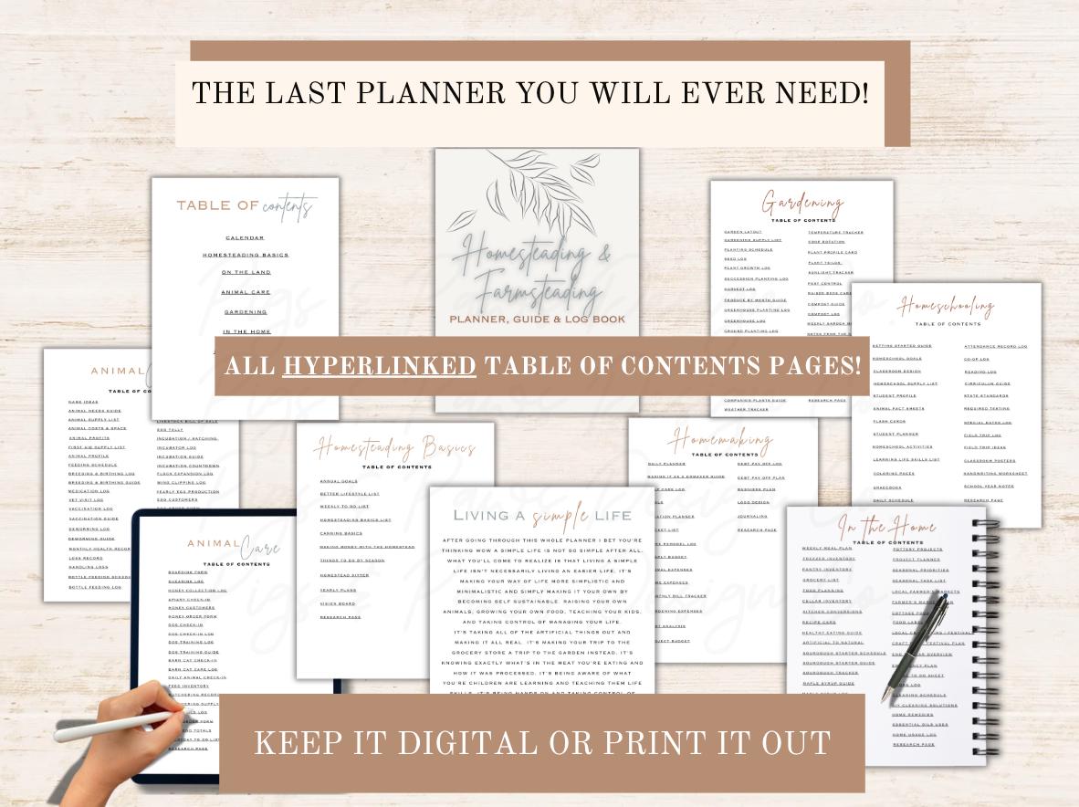 The Homestead & Farmstead Planner, Guide, and Log Book | Editable ...