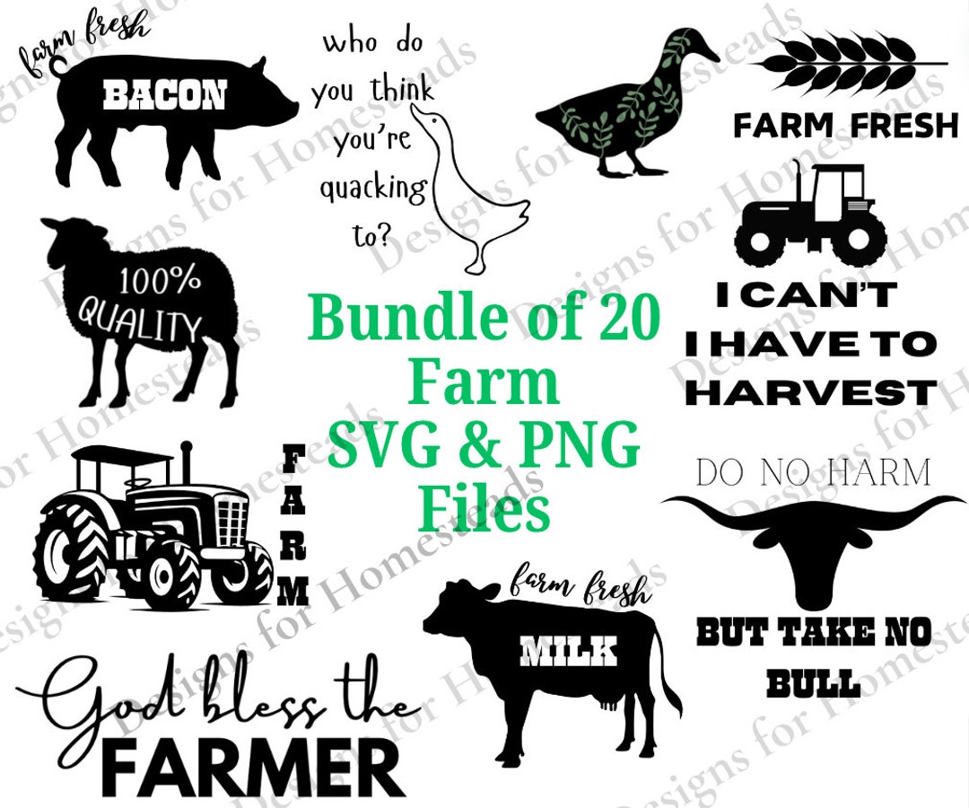20 Farm SVG & PNG Files | Cut Machine Files | Cricut Files | Laser ...