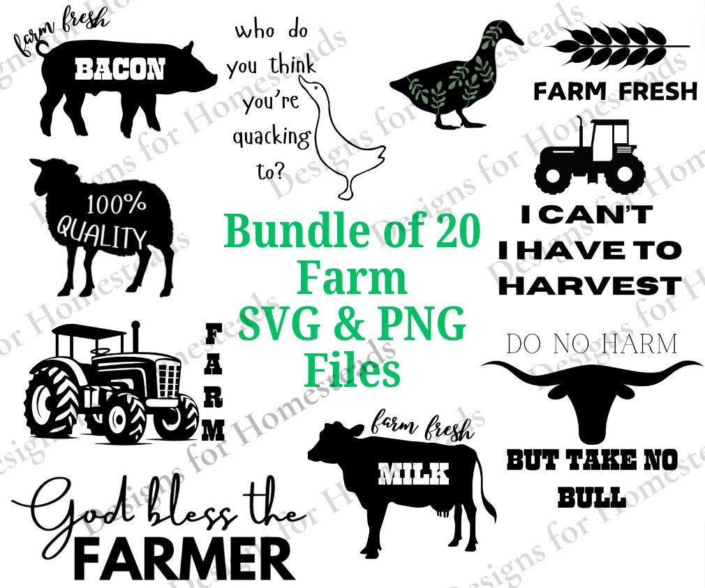 20 Farm SVG & PNG Files | Cut Machine Files | Cricut Files | Laser ...