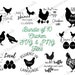 Chicken Svg Bundle, Hen Svg, Rooster Svg, Chicken Silhouette, Farm ...