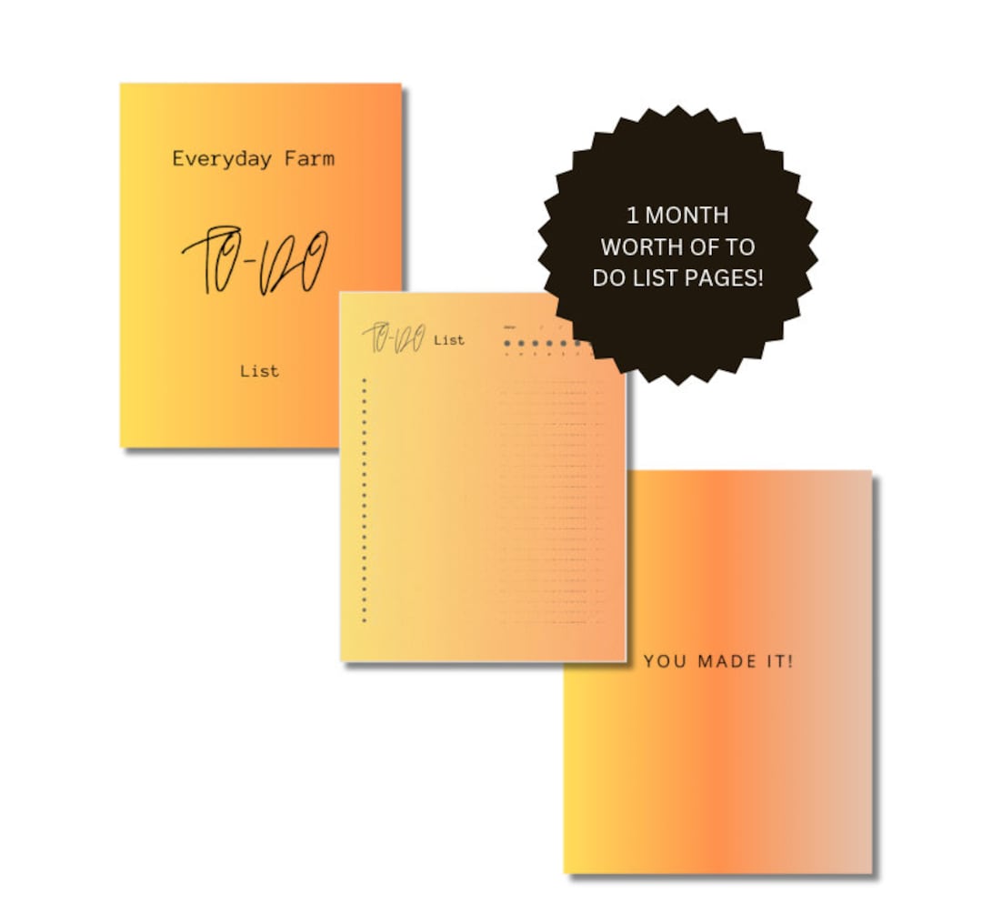 Everyday Farm To-do List Journal - Etsy