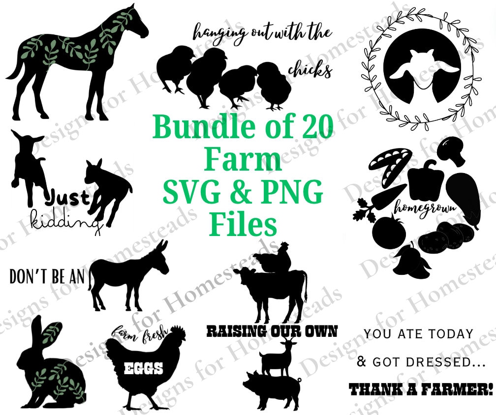 20 Farm SVG & PNG Files | Cut Machine Files | Cricut Files | Laser ...