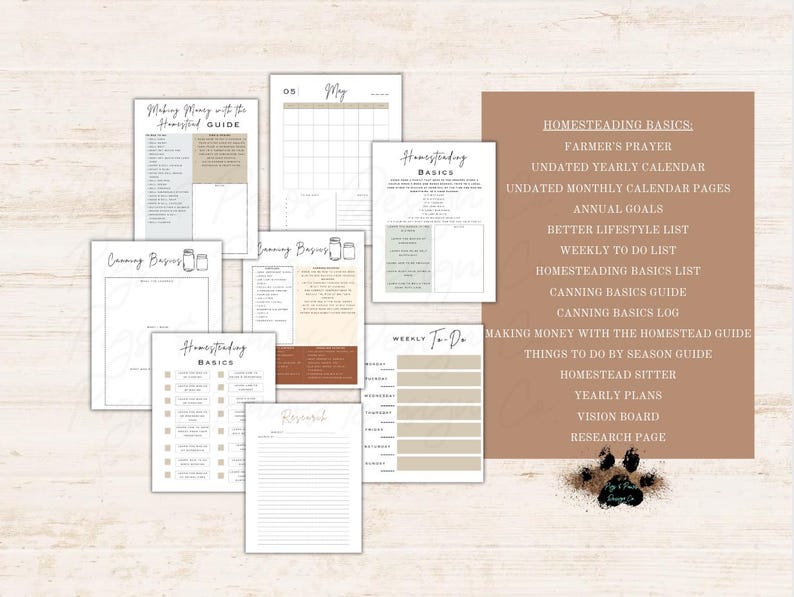 The Homestead & Farmstead Planner, Guide, and Log Book | Editable ...