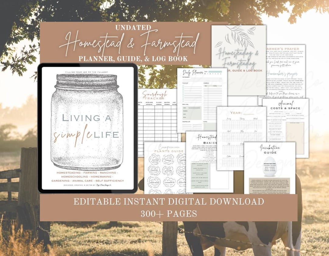 The Homestead & Farmstead Planner, Guide, and Log Book | Editable ...