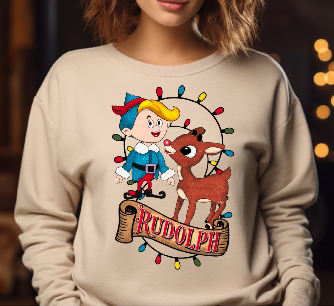Retro Rudolph the Red Nosed Reindeer Sweatshirt Rudolph - Etsy