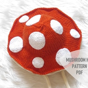 Knitting Pattern: Mushroom Hat for Baby, Mushroom Bucket Hat Knitting ...