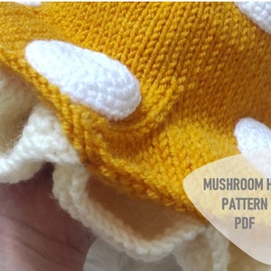 Knitting Pattern: Mushroom Hat for Baby, Mushroom Bucket Hat Knitting ...