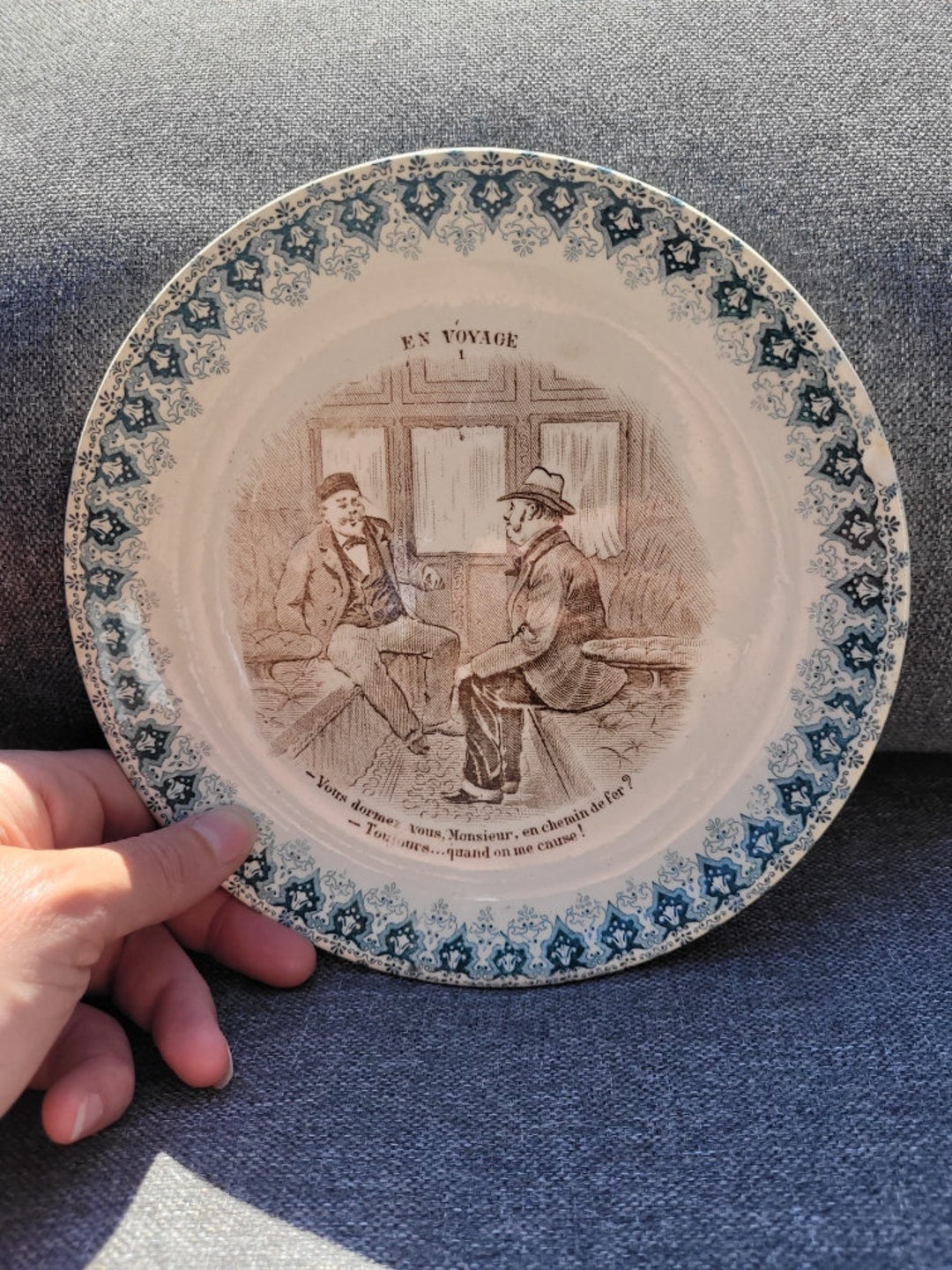 Set of 3 Humorous Plates Terre De Fer Hautain and Boulenger HB and ...
