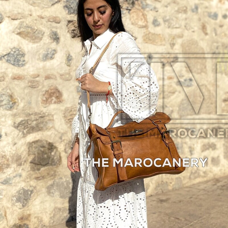 Moroccan Leather Bag - Etsy