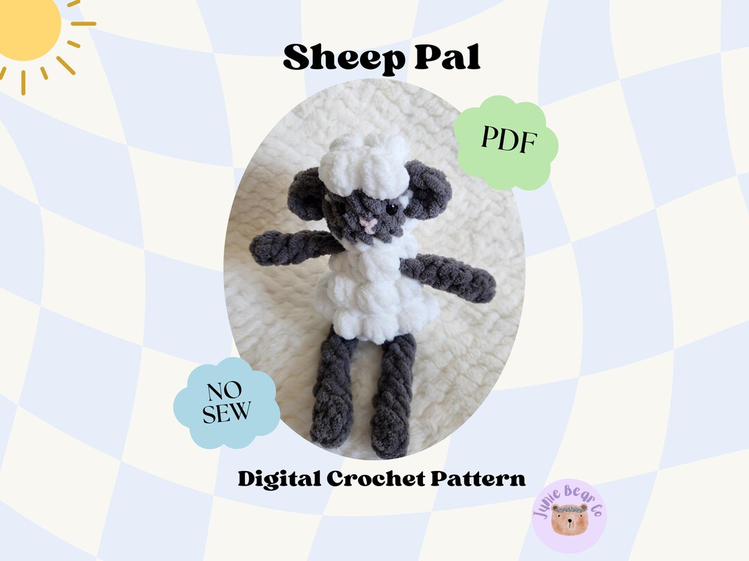 Sheep Crochet Pattern No Sew Farm Animals Plushie Patterns Pasture Pals ...