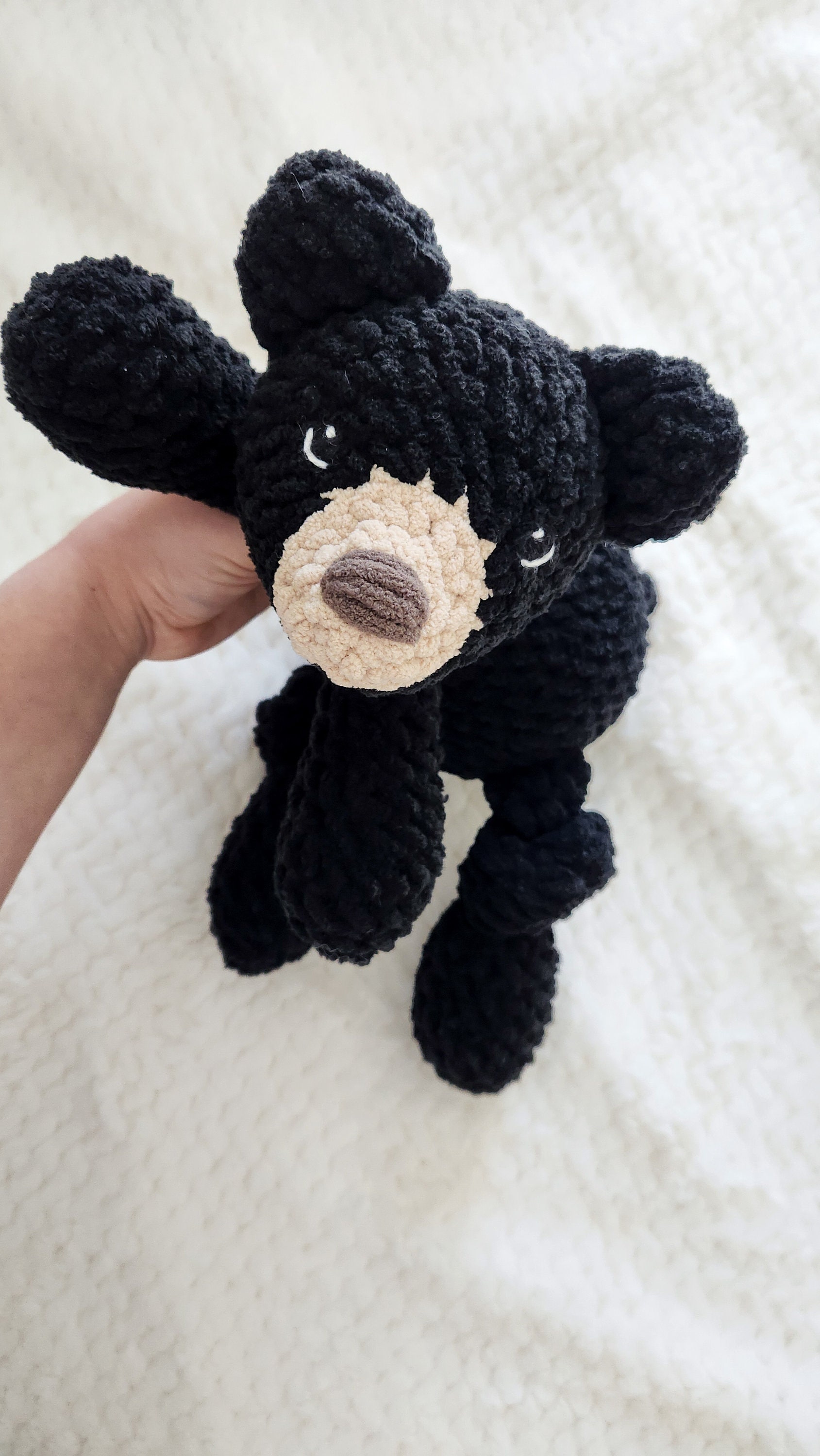 Crochet Black Bear Plushie Black Bear Handmade Woodland Animal Made to ...