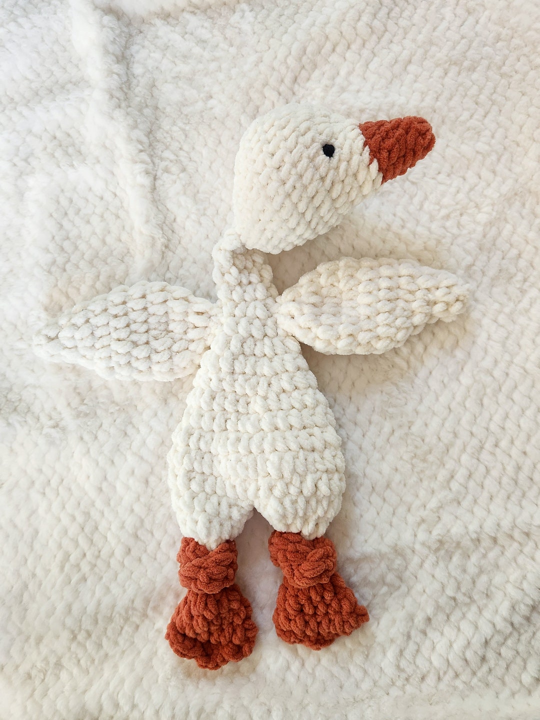 Crochet Goose Lovey | Bird Handmade Animal Snuggler | MADE TO ORDER - Etsy