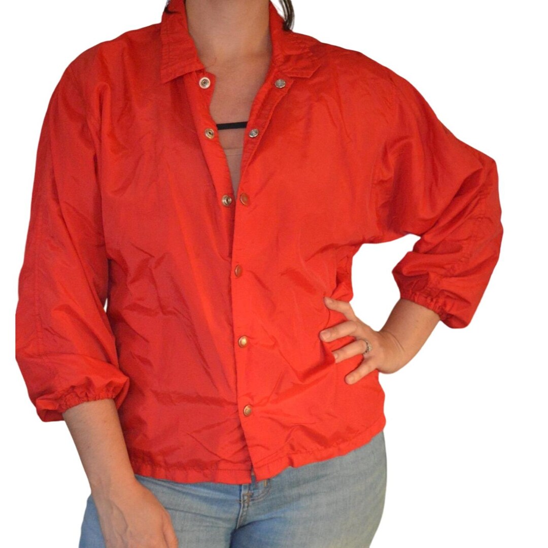 Vintage Russell Boys XL Cherry Red Nylon Windbreaker Jacket - Etsy
