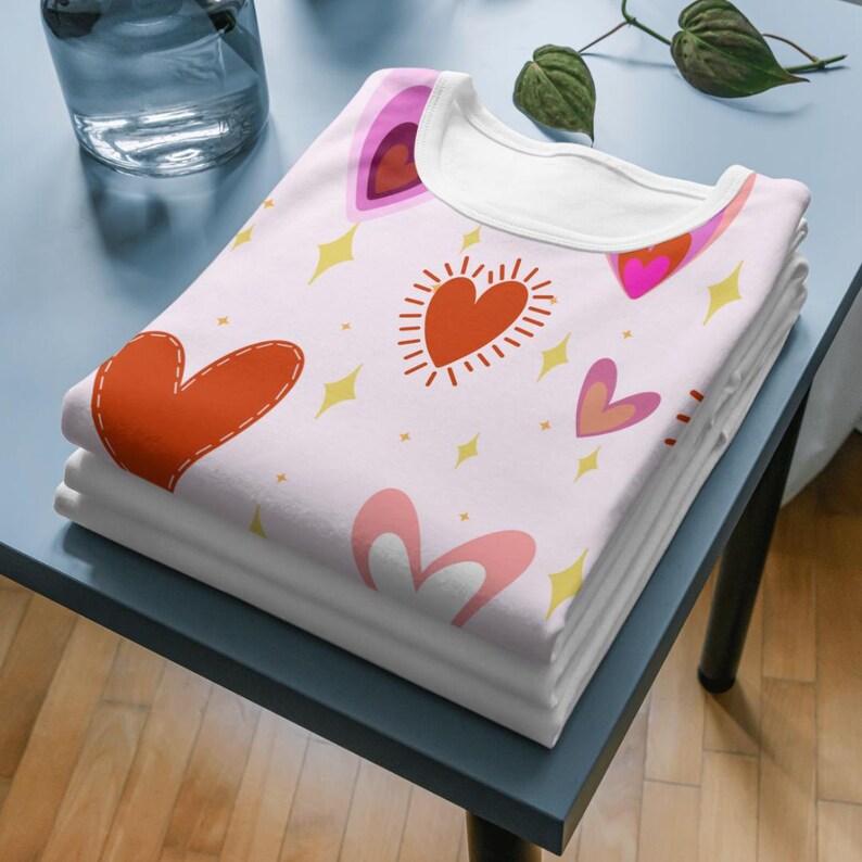 Cute Sparkle Sweet Hearts Seamless Pattern 300 DPI Instant Download ...