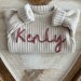 Chunky Knit Baby Name Sweater, Hand Embroidered Personalized Name ...