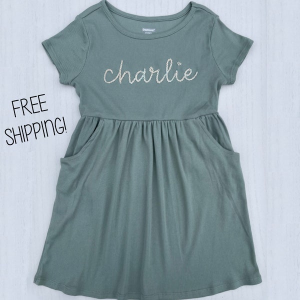 Girls Monogram Dress - Etsy