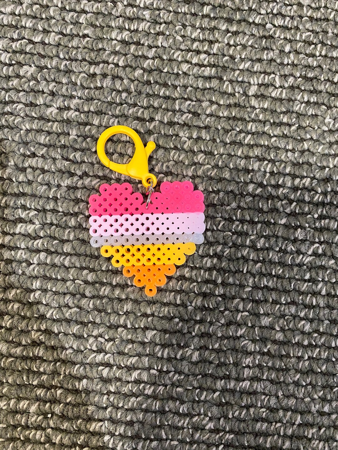 Pride Heart Perler Bead Keychain - Etsy