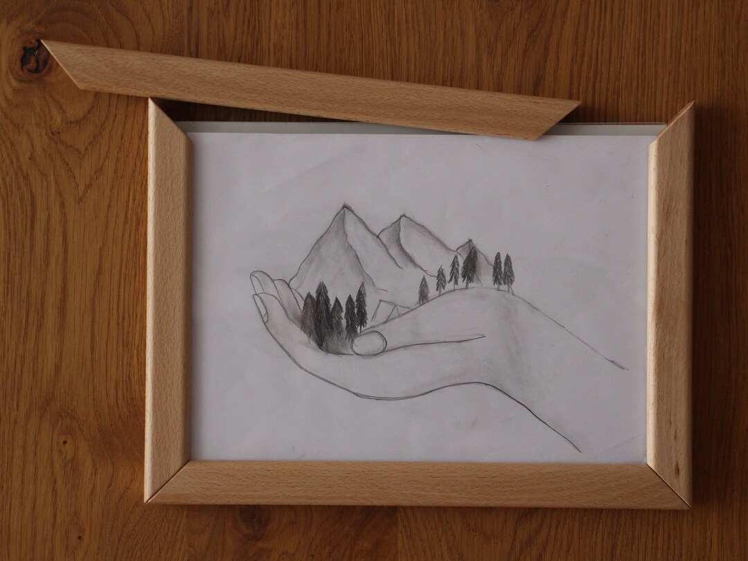 Versatile A4 Art Frame - Rotatable Natural Beech Wood Frame - Simple ...