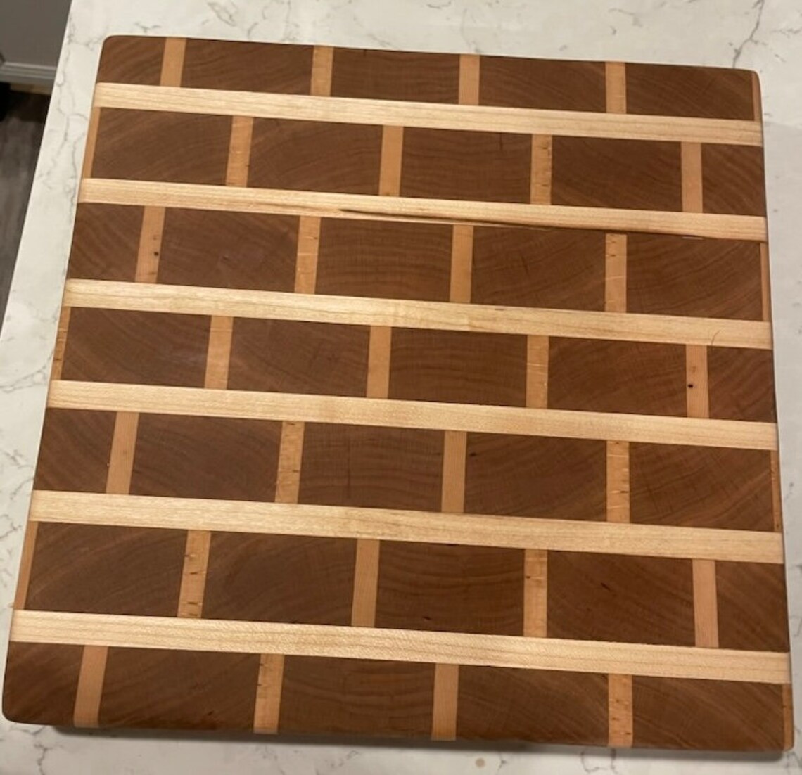 End Grain Brick Pattern Cutting Board - Etsy