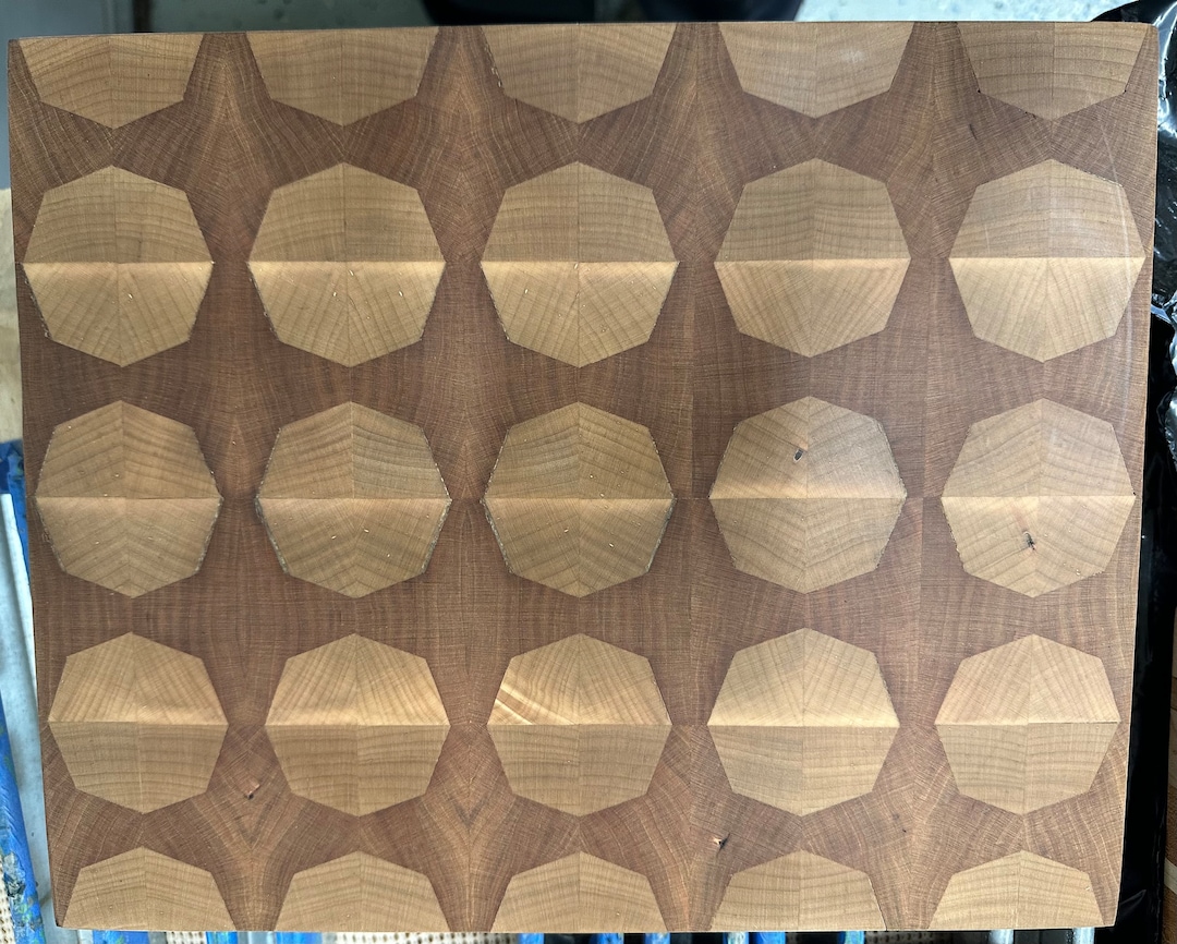 Octagonal Pattern End Grain Cutting Board - Etsy