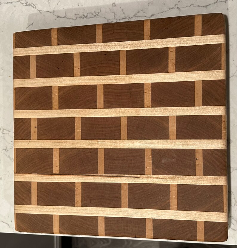 End Grain Brick Pattern Cutting Board - Etsy