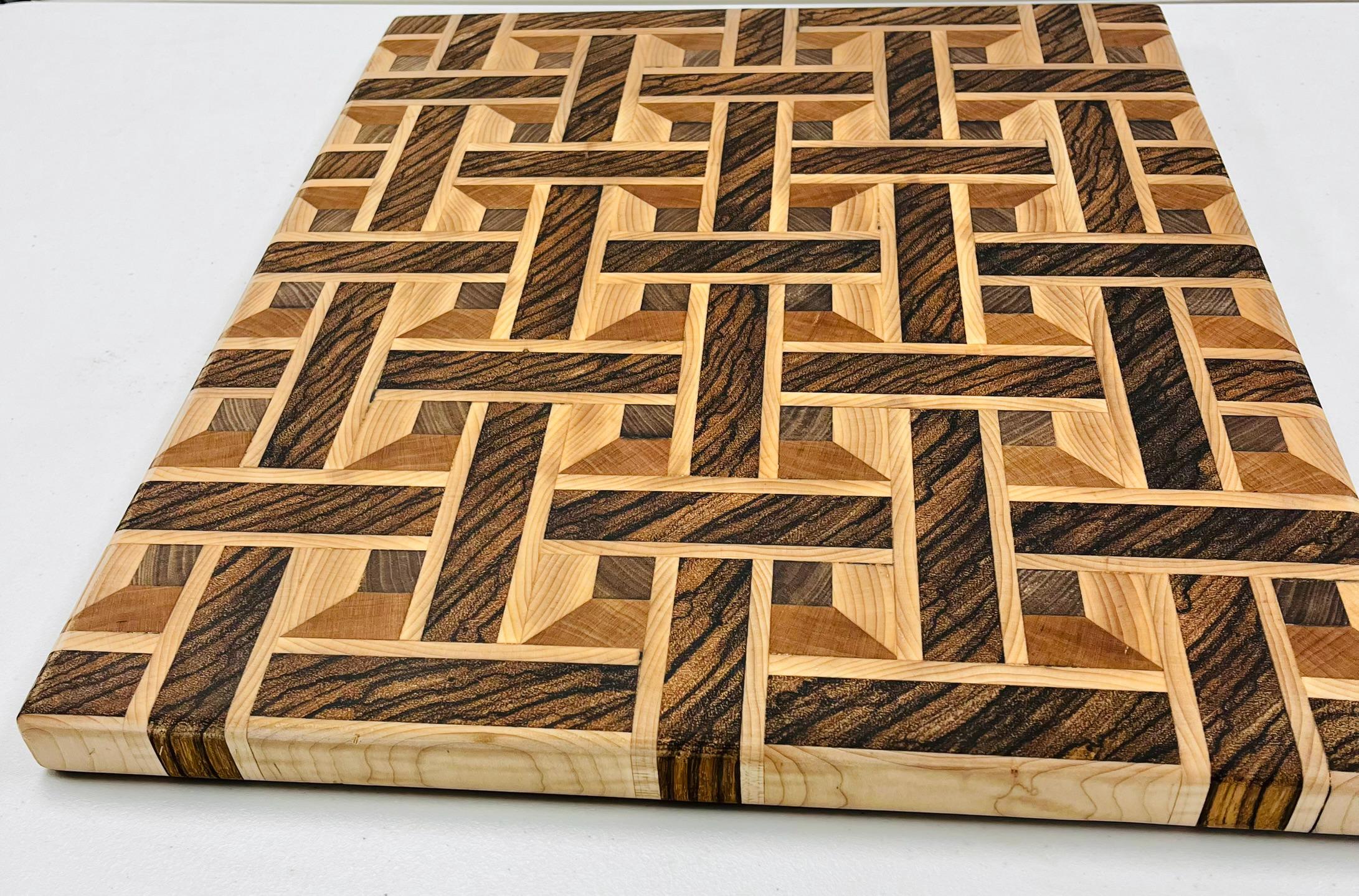 3D End Grain Basket Weave Cutting Board - Etsy
