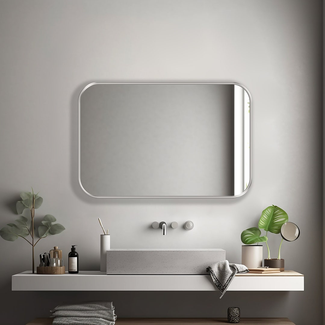 Rectangle Mirror for Wall Decor, Rectangle Mirror With Rounded Corners ...