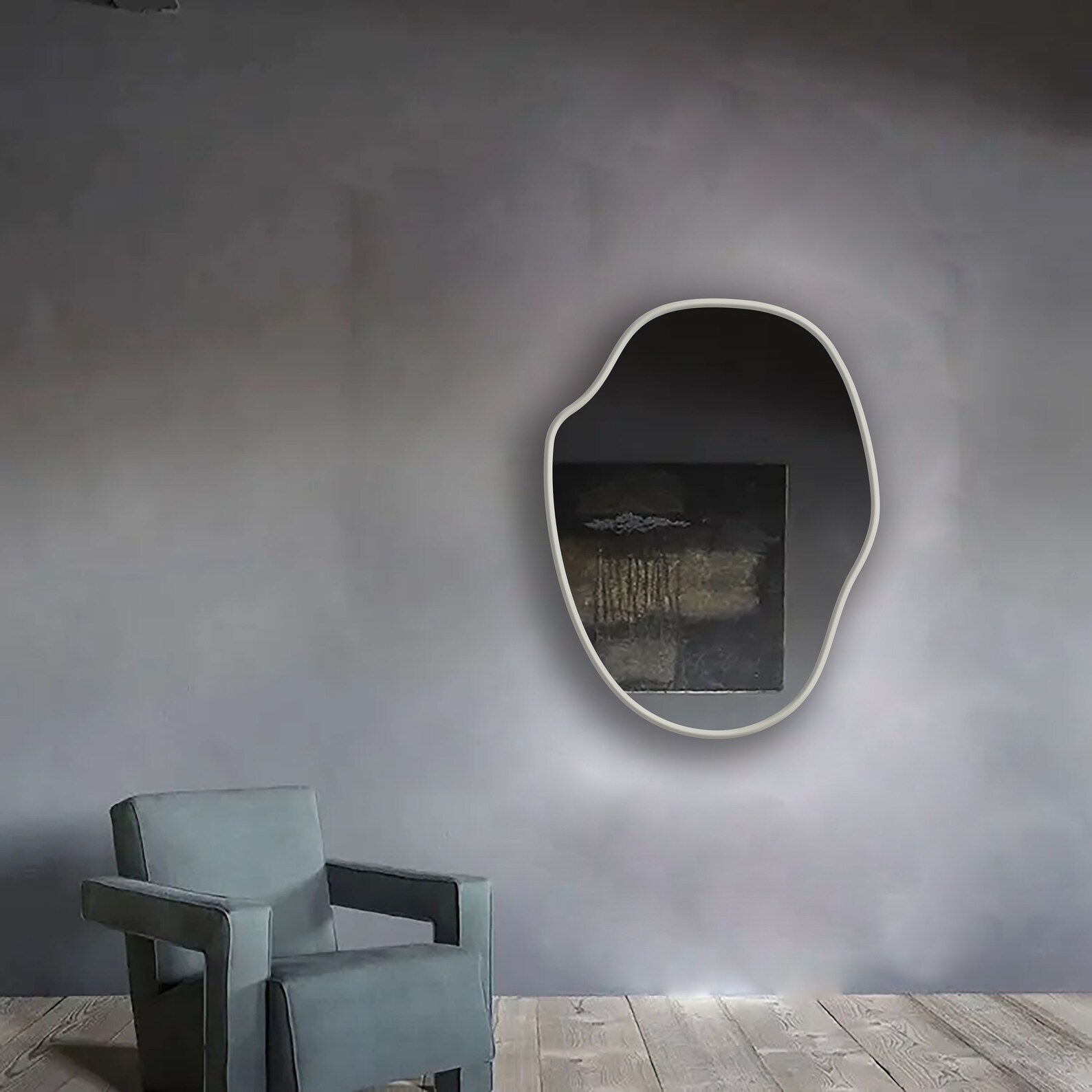 Amoeba Shaped Mirror Asymmetrical Mirror Blob Mirror Pebble - Etsy