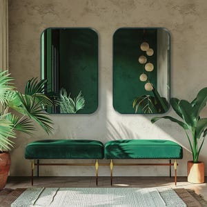 Rectangle Mirror With Rounded Corners, Minimalist Wall Mirror ...