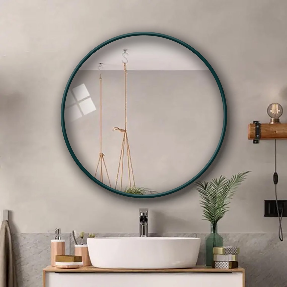 Round Mirror Minimalist Mirror Circle Mirror Round Wall - Etsy