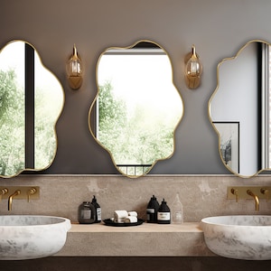 Wavy Mirror, Cloud Mirror, Funky Mirror, Asymmetrical Mirror, Irregular ...