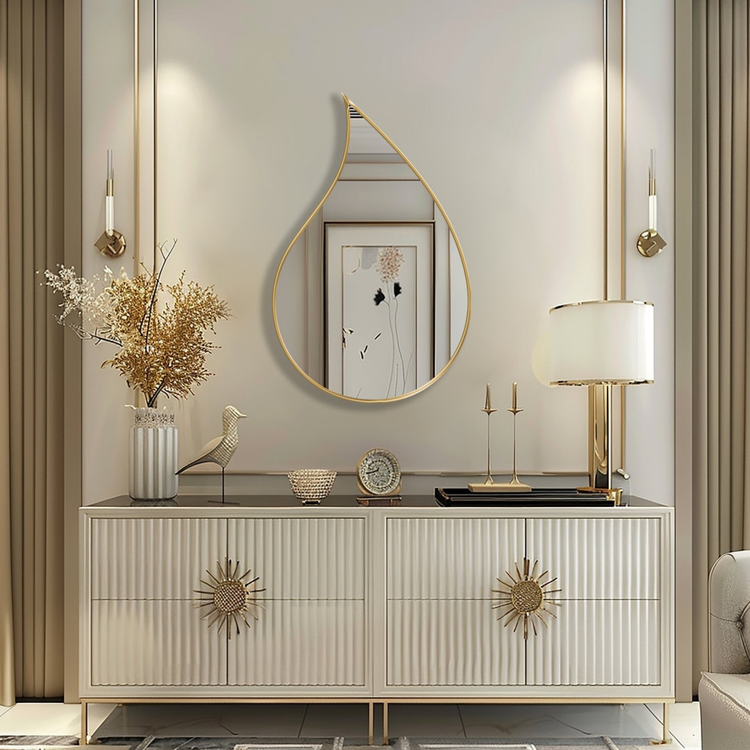 Teardrop Mirror | Waterdrop Shaped Wall Mirror | Modern Droplet Mirror ...