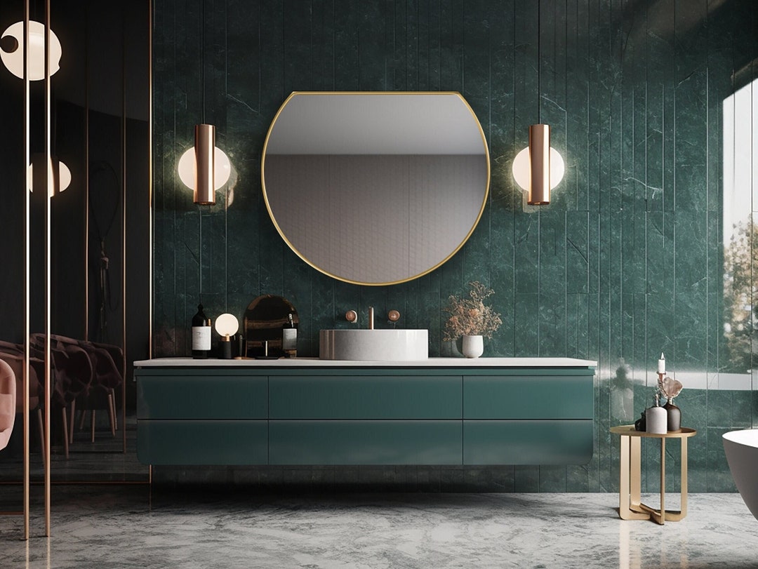 Half Circle Mirror, Cut Circle Wall Mirror, Semicircle Mirror ...