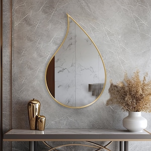 Teardrop Mirror | Waterdrop Shaped Wall Mirror | Modern Droplet Mirror ...