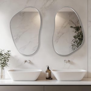 Pond Mirror, Asymmetrical Mirror, Irregular Mirror, Wavy Mirror, Modern ...
