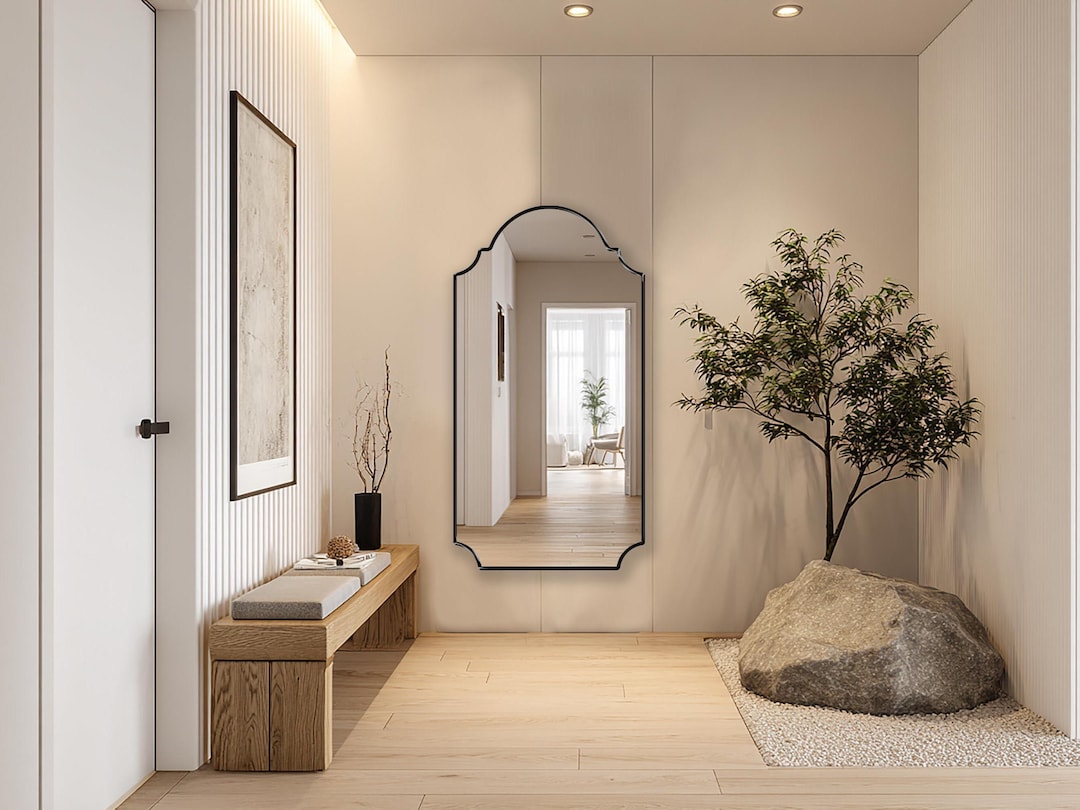 Ornella Mirror by Asmiro – Vertical Wall Mirror With Soft Ornamental ...