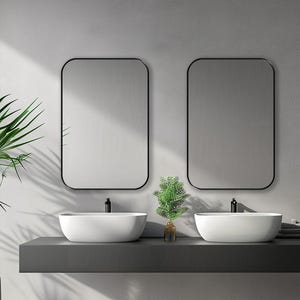 Rectangle Mirror With Rounded Corners, Minimalist Wall Mirror ...