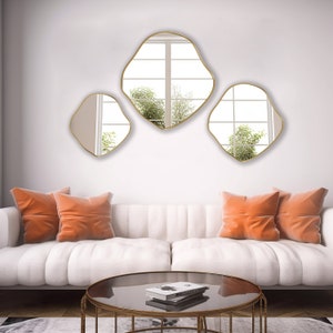 Organic Shaped Mirror, Fluid Mirror, Contemporary Wall Mirror, Freeform ...